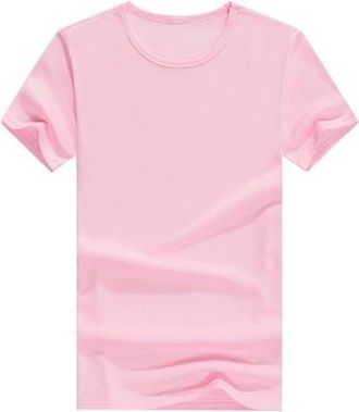 Generic T-shirt dentra&icirc;nement pour homme, haut de course pour homme, t-shirt de sport, col rond, t-shirt de gym, manches courtes, Rose, 3XL