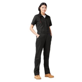 Dickies Damen, Dickies Flex-Kurzarm-Overall, Schwarz, XS