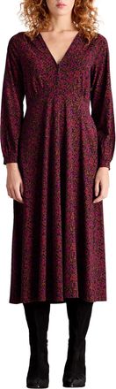 White Stuff Megan Jerseykleid - Klassische Midi-Länge aus Baumwoll-Modal-Jersey zum Hineinschlüpfen - Rosa Multi - Größe 40