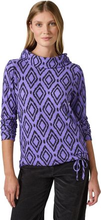 Cecil Damen B322262 Flauschiges Shirt mit Print, Lilac Melange, XL