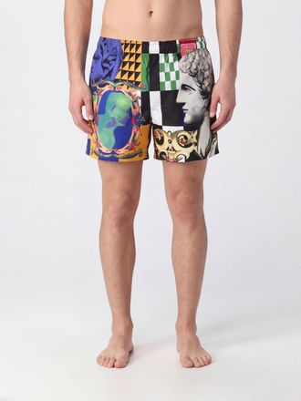 Versace Short de bain en polyester &agrave; imprim&eacute; graphique et taille &eacute;lastiqu&eacute;e