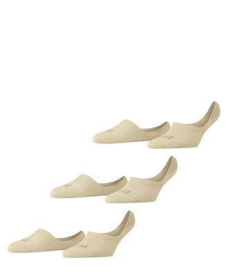 Falke Damen F&uuml;&szlig;linge Invisible Step High Cut Multipack W In Baumwolle unsichtbar einfarbig 3 Paar, Beige Cream 4011, 35-36