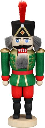 Seiffener Volkskunst Nussknacker K&ouml;nig Husar gr&uuml;n, 15 cm Hoch, Original Erzgebirge von Seiffener Volkskunst SV 11402/4