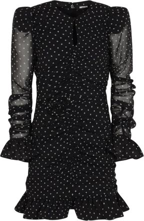 Rotate Rotate Birger Christensen, Femme, Robes, Noir, Taille: 38 FR Robe Imprim&eacute;e &agrave; Manches Longues