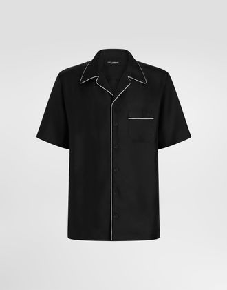 Dolce & Gabbana Hawaii-hemd Aus Seidentwill - Mann Collection Schwarz 41