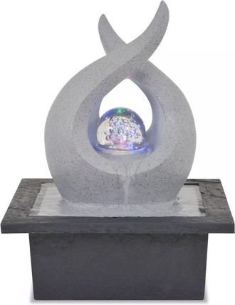 tidyard Zimmerbrunnen Zierbrunnen Dekobrunnen mit LED-Beleuchtung Polyresin Dekorative Tischbrunnen 21,5 x 19 x 28 cm