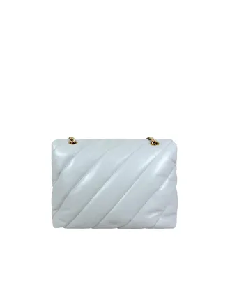 Pinko Womens Shoulder Bag Love Puff Grey Pearl Pearl-Antique Gold Pearl/antique