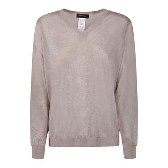 Fabiana Filippi Femme, Pulls, Beige, Taille: 36 FR Pull &agrave; col en V