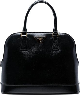 Prada Hobo Bags - Saffiano Vernice Promenade Dome Satchel - Gr. unisize - in Schwarz - f&uuml;r Damen