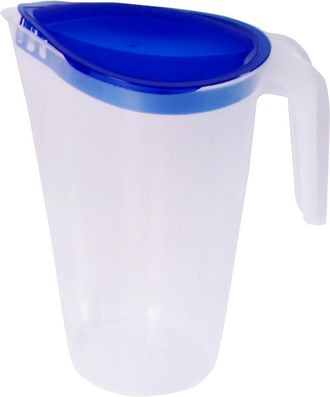 Home Line Saftkanne 1,75 L - Wasserkanne mit festsitzendem Deckel - Getr&auml;nkekanne mit tropffreiem Au&szlig;gieser - Wasserkaraffe K&uuml;hlschrankkrug Saftspender (Blau (1