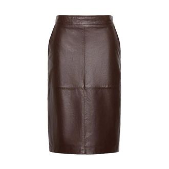 Max Mara Timore Leder Bleistiftrock - - Skirts - Damen - Braun - S