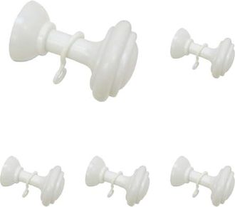 Gardinia Schalhalter, inkl. 2 Haken, L&auml;nge: 8 cm, Kunststoff, Wei&szlig;, 824 (Packung mit 5)