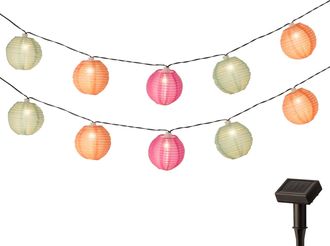 Lumineo LED Solar Lichterkette Lampions 4,5m - Solarlichterkette f&uuml;r Garten Balkon - Solarkette Gartenbeleuchtung Partylichterkette - Beleuchtung Au&szlig;en h&auml;ngen