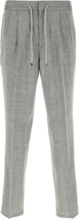 Brunello Cucinelli Homme, Pantalons, Gris, Taille: 3XL Pantalon Pliss&eacute; &agrave; Cordon de Serrage