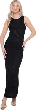 Guess Femme, Robes, Noir, Taille: 42 FR Robe Longue Rosalyn