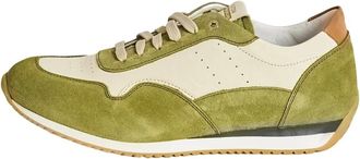 Exton Homme, Chaussures, Vert, Taille: 43 EU Color Block Leather Baskets