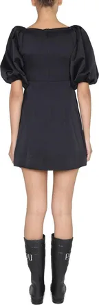 Patou Balloon Sleeve Mini Dress - Black