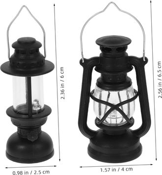 Soimiss 2 Stück Miniatur Retro Kerosinlampe für Puppenhaus Deko Detailreiche Miniatur Öllampe im Vintage Stil Geeignet als und Weihnachtsbaumschmuck für Mikro
