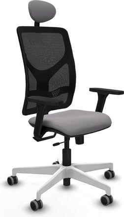 Piqueras y Crespo Sicherheitsstuhl mit 3D-Armen, h&ouml;henverstellbarer Lendenwirbelst&uuml;tze und festem Kopfteil, ausgestattet mit Syncro/Traslack und Schneideschaum, Schwarz