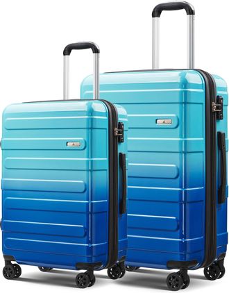 Tolino Handgep&auml;ck, Gep&auml;ck, Hardside mit Rollen, von Fluggesellschaften zugelassenes TSA-Schloss, PC + ABS, leichte Handgep&auml;ckkoffer f&uuml;r Damen, Eis, 2 Sets(20