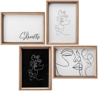 Walther Design Bilderrahmen Silhouette Holzgalerie, 4 Fotos 13x18 cm, buche, NW418P