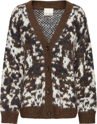 Ichi Ichi - Cardigan &agrave; pois - 90001040 - Femme - Pulls - Brun - Taille: 38 FR