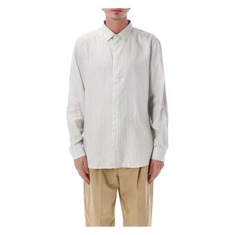 Saint Laurent Cassandre Gestreiftes Hemd - - Shirts - Herren - Wei&szlig; - XL