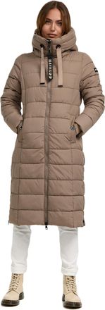 Navahoo Damen Winterjacke (XS-3XL) - Wind- & Wasserabweisend, gro&szlig;e Kapuze, seitliche Gehschlitze, Steppmantel, Warme Jacke Frauen - N036 (3XL, Tau-Grey)