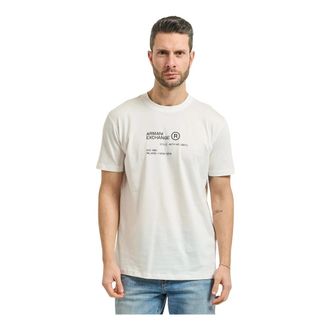A|X Armani Exchange Homme, Tops, Blanc, Taille: XL T-shirt imprim&eacute; &agrave; col rond