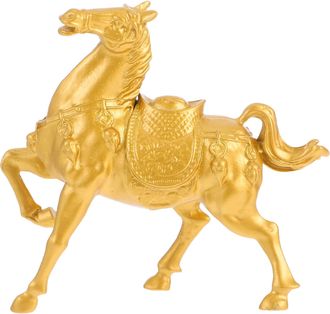 DOITOOL Pferdestatue aus Metall mit Stabilem Sockel Dekorative Pferdefigur als Tischdeko f&uuml;r Zuhause und B&uuml;ro Gl&uuml;cksbringer und Wohlstandsornament