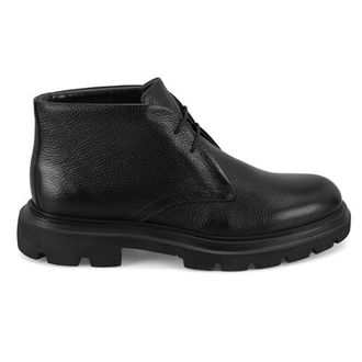 Desa Bottes en Cuir pour Homme Talon de 5 cm, &agrave; Enfiler, Respirantes | Noir - 40