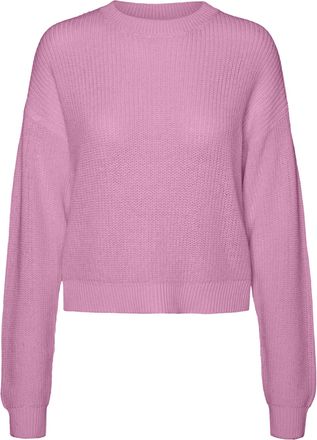 Noisy May Damen Nmmaysa L/S O-Neck Knit Noos, Begonia Pink, XL