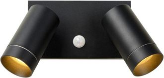 Lucide Taylor - Wandstrahler / Wandleuchte Innen/Außen - 2xGU10 - IP54 - Bewegungssensor - Schwarz - Lucide