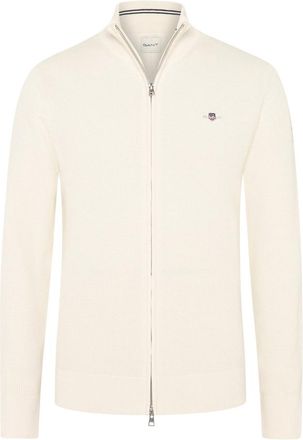 GANT Cardigan aus Baumwolle mit Zip mit Logo-Stickerei in