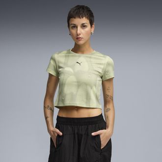 Puma T-shirt court &agrave; imprim&eacute; int&eacute;gral DARE TO Femme, V&ecirc;tements, Vert, S