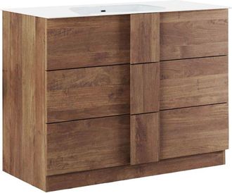 Altobuy Meuble Vasque 82cm 3 tiroirs aspect bois finition Mercure - ZEUS