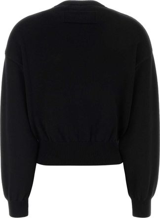 Givenchy Womens Black Wool Blend Sweater Exterior: Cotton Felpe