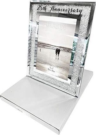 Widdop and Co Widdop Cadre Photo Anniversaire de Mariage en Argent avec Strass pour 25e Anniversaire de Mariage