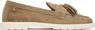 Tommy Hilfiger Slipper Tommy Hilfiger Light Suede Tassel Loafer FW0FW09285 Braun