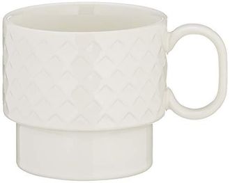 Sagaform Teebecher 400 ml, Coffee&More Kollektion, Farbe Wei&szlig;, aus Steingut, H&ouml;he 9 cm, Durchmesser 10 cm