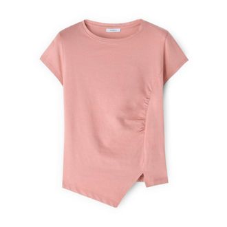 Motivi T-Shirt mit asymmetrischem Seitendraping - - Tops - Damen - Rosa - XS