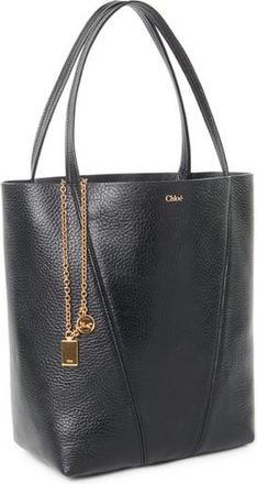 Chlo&eacute; Sac cabas Spin en cuir grain&eacute;