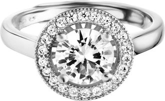 Julie Julsen Ring 925 Silber rhodiniert Zirkonia wei&szlig;