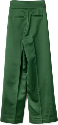 Viktor & Rolf Pleated Satin Trousers - Green