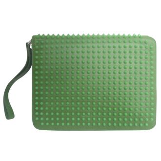 Christian Louboutin green cris case calf leather