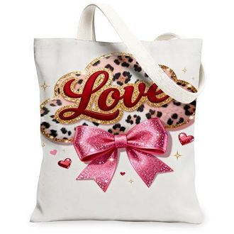 Generic Sacs fourre-tout en toile avec motif animal funky - R&eacute;utilisables - Pour la Saint-Valentin - &Eacute;l&eacute;gants - L&eacute;gers - Lavables - S, blanc, 13x15 Inch