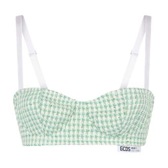 GCDS Tweed-BH - - Underwear - Damen - Gr&uuml;n - L