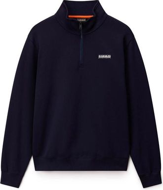 Napapijri Herren Small Box Half Zip Sweatshirt Sudaderas, Blau, L