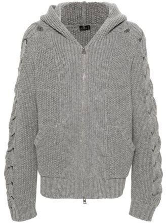 Etro hoodie zippé en maille torsadée - Gris