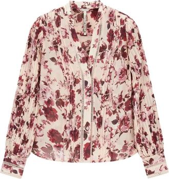 Guess Femme, Blouses et Chemises, Multicolore, Taille: 42 FR New Josette Patterned Shirt